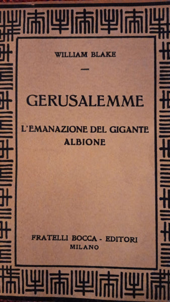 Gerusalemme. L'emanazione del gigante Albione. – Long Song Books